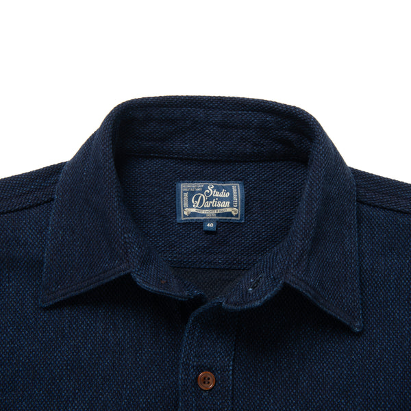 Studio D'Artisan Indigo Sashiko Work Shirt - Okayama Denim