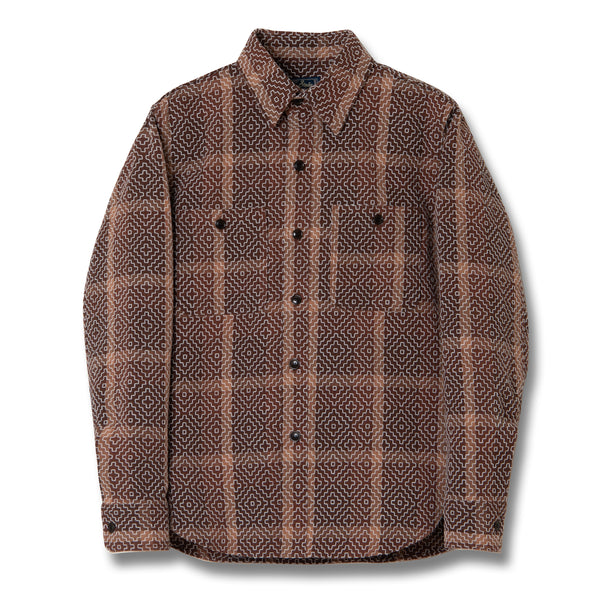 Studio D'Artisan "Kakishibu Noragi Sashiko" Work Shirt - Okayama Denim