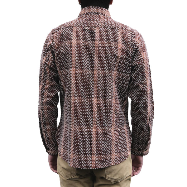 Studio D'Artisan "Kakishibu Noragi Sashiko" Work Shirt - Okayama Denim