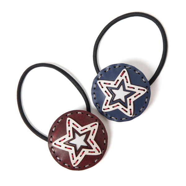 [Women's] Studio D'Artisan Leather Conch Hair Band - Okayama Denim