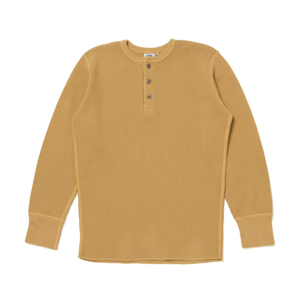 Studio D'Artisan L/S Heavy Thermal Henley (Yellow) - Okayama Denim