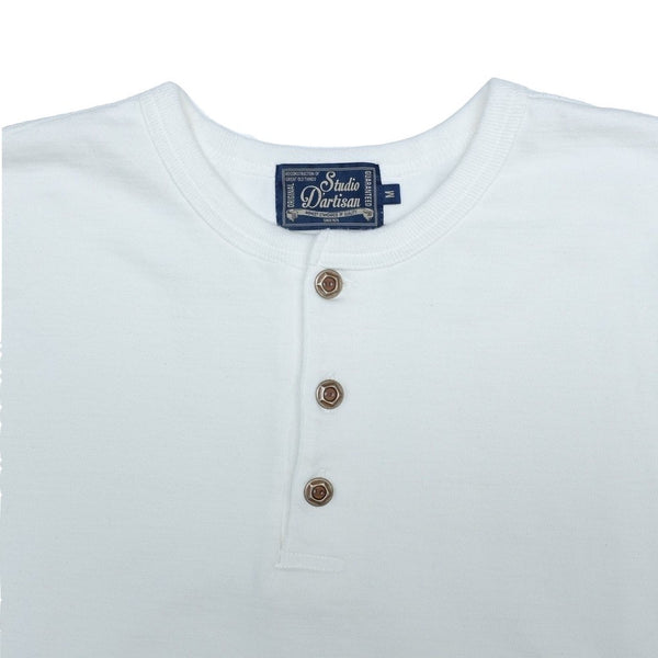 Studio D'Artisan Suvin Gold L/S Henley (White) - Okayama Denim