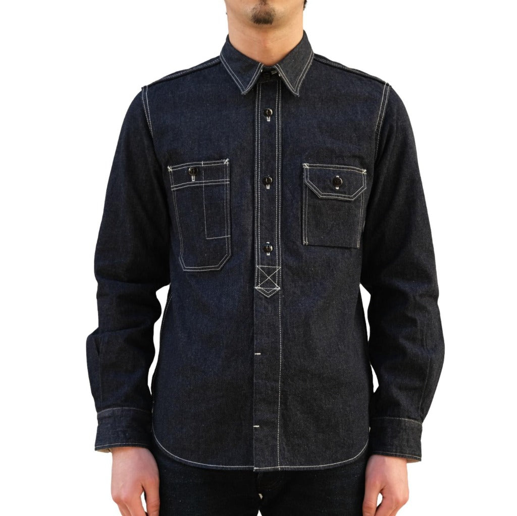 Studio D'Artisan Selvedge Denim Work Shirt - Okayama Denim