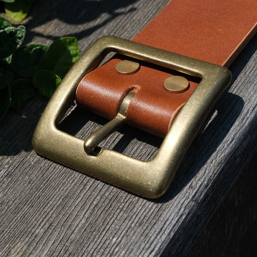 Big John 4mm Himeji Leather Belt - Okayama Denim Big John 4mm Himeji Leather Belt - Okayama Denim