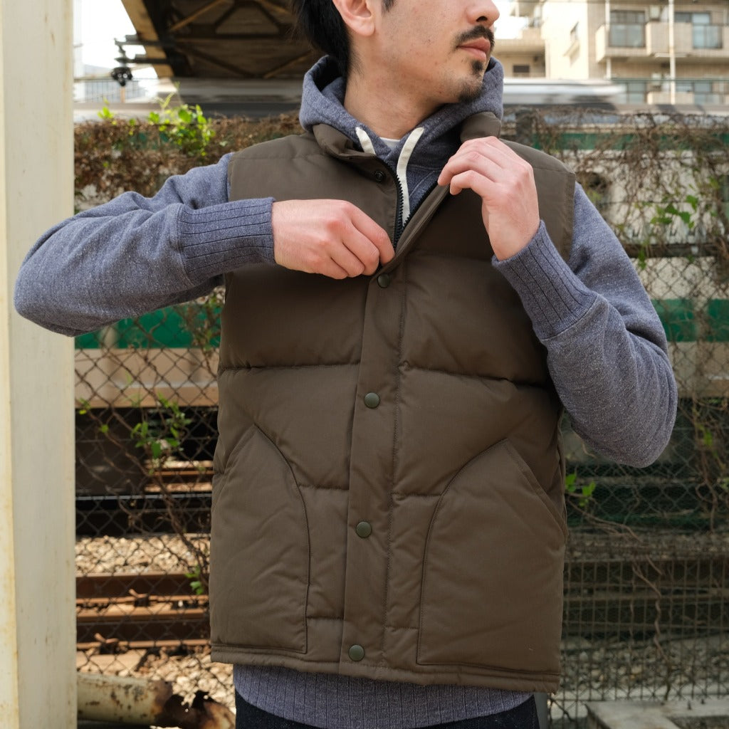 Zanter Down Vest (Olive) - Okayama Denim